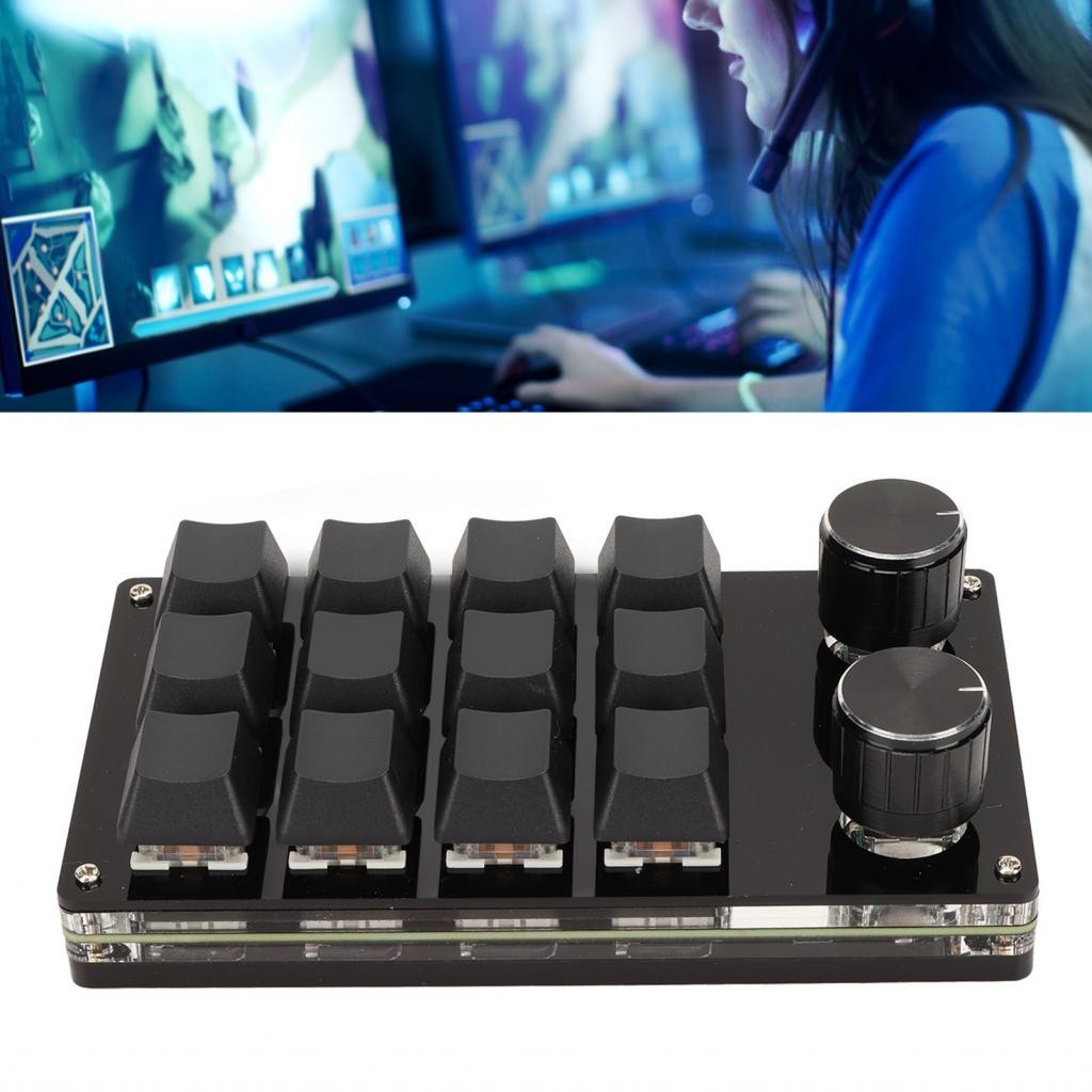 Apill Programmable Keypad 12 Keys Blue Switch RGB Backlit Mini Plug And ...