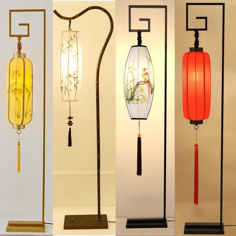 New Chinese Style Floor Lamp Living Room Retro Chinese Style Standing ...