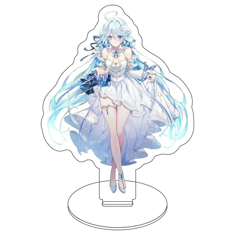 Genshin Impact Furina Cute Transparent Acrylic Keychain Desktop Stand ...