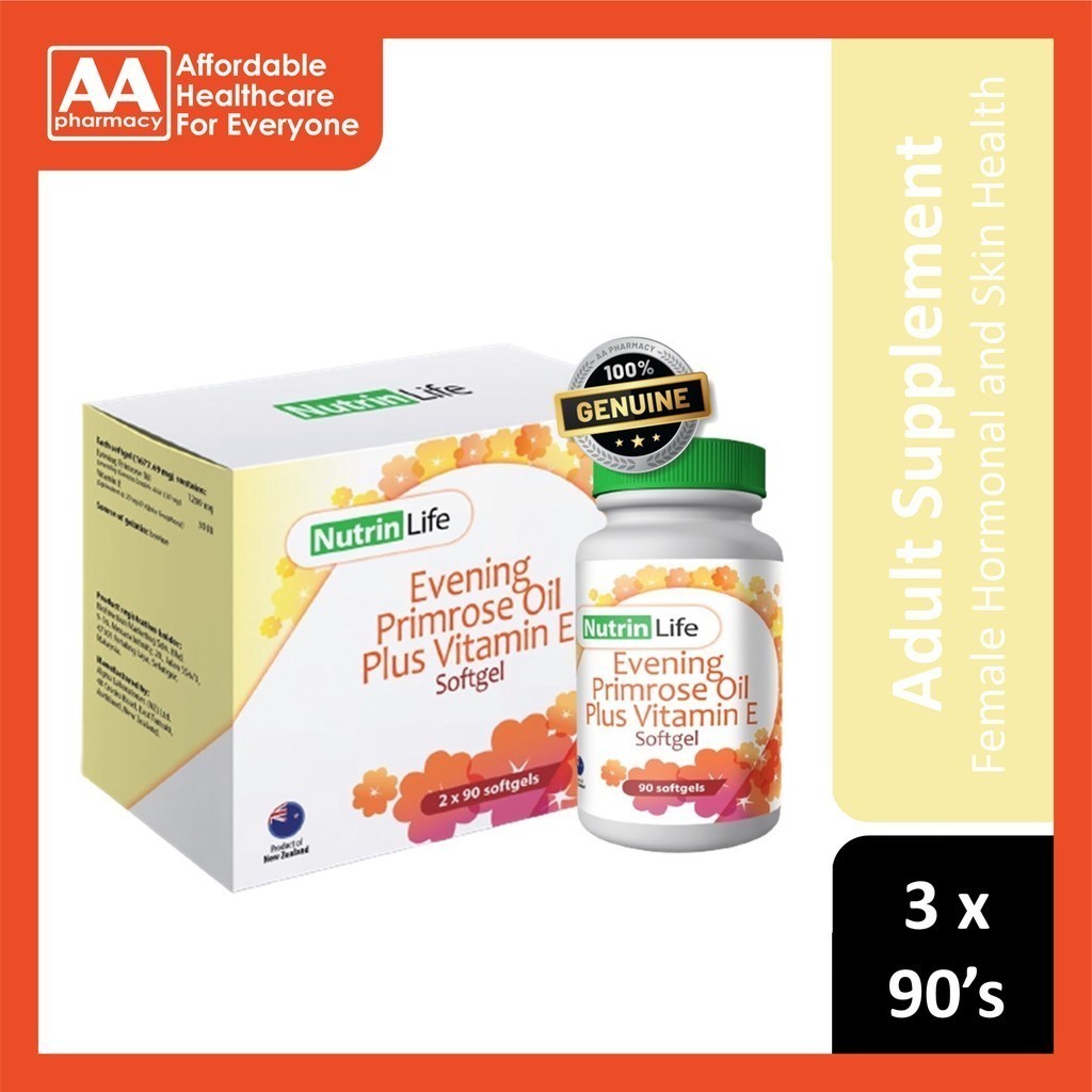 NutrinLife Evening Primrose Oil Plus Vitamin E Softgel 3x90's | Shopee ...