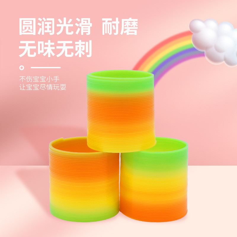 Colorful Rainbow Ring Plastic Coil Spring Toy Rainbow Circle Funny Toys ...