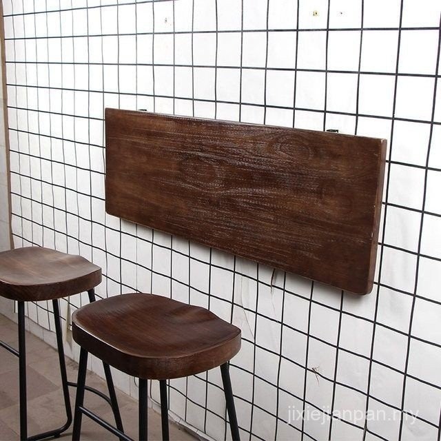 【In Stock】Wall-Mounted Dining Table Solid Wood Desk Hanging Table Wall ...