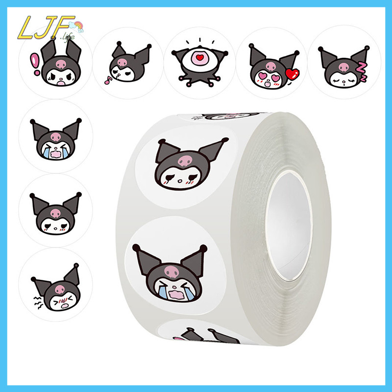 LJF 500 Pcs/roll Cartoon Anime Stickers Cute Sanrio Hello Kitty Kuromi ...