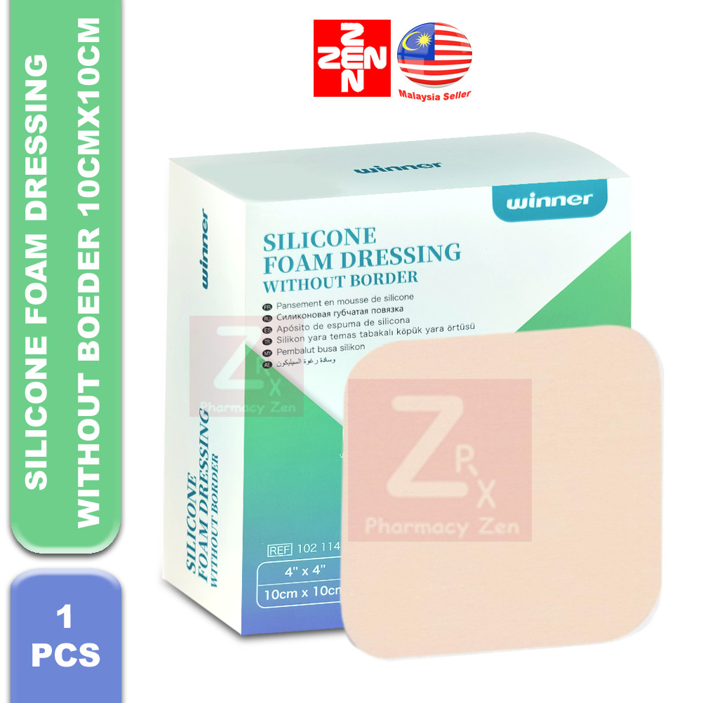 [1 PC] Winner Silicone Foam Dressing Without Border 10cmx10cm (1PC ...