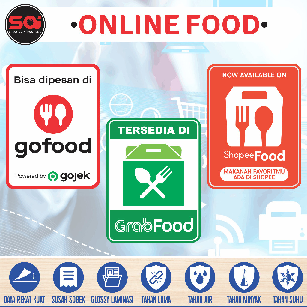 Online FOOD - GO FOOD - GRAB FOOD - SHOPEE FOOD PORTRAIT waterproof ...