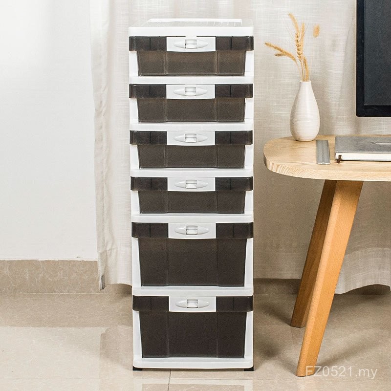 Drawer Cabinet Storage Box Desktop Office Self-Locking A4 Plastic ...