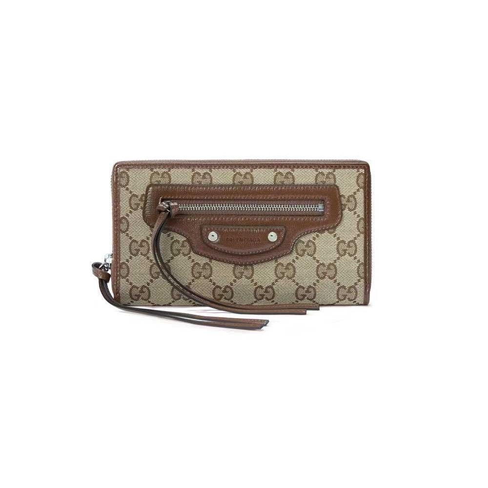 GUCCI x BALENCIAGA The Hacker Neo Classic Zip Around Wallet Beige ...