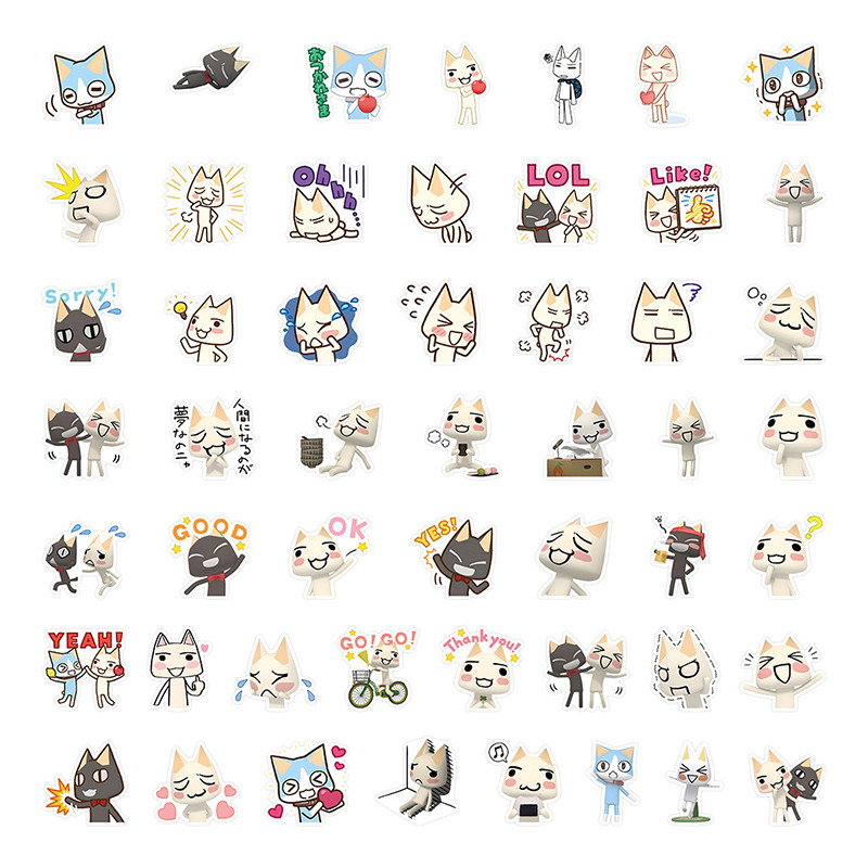 [lovegoshopping] 50PCS Cartoon Cat Meme Sticker Cute Inoue Toro ...
