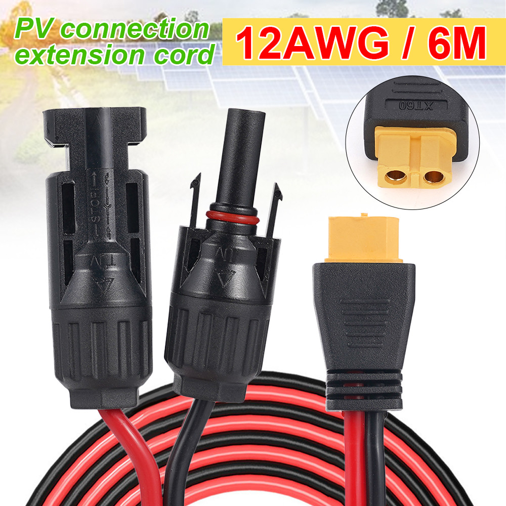 12AWG Connector Wire Solar Charge Cable XT60 Female Adapter to Solar ...
