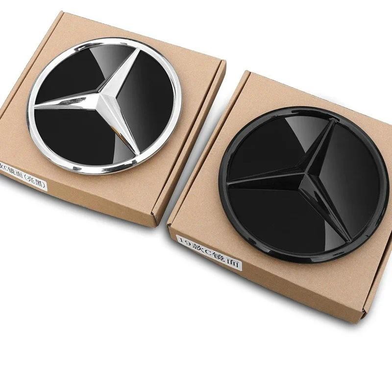 3d Chrome Black Star Logo Car Front Grille Emblem For Mercedes Benz ...