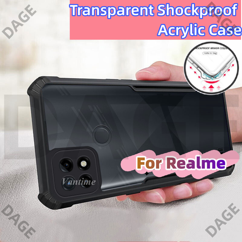 For Realme C25 C25s Case Edge-Reinforced Shockproof Cushion Back Clear ...