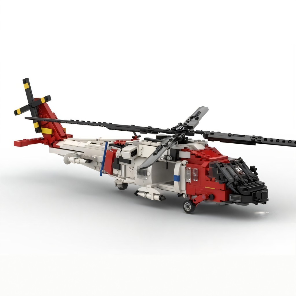 DIY MOC Building Blocks 1:35 SH-60 Black Hawk Helicopter Sikorsky Black ...