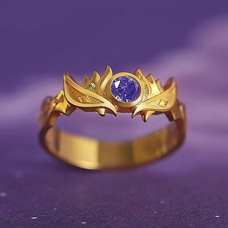 Qishang Shenyin Throne Shengcaier Ring Antique Animation Peripheral High-value Domineering Open ...