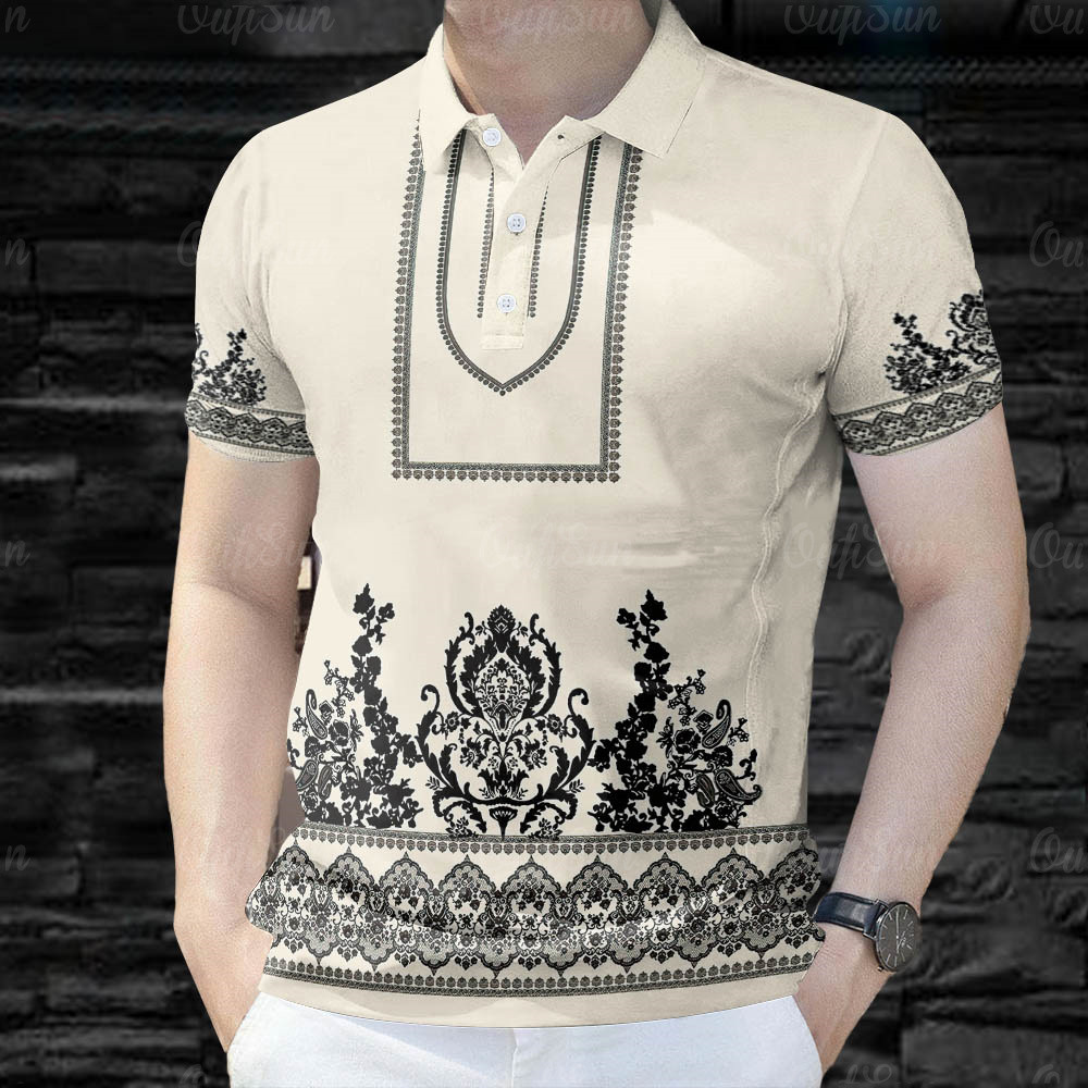2025 Asean Attire Men New Ethnic Style Polo Shirts Men Retro ...