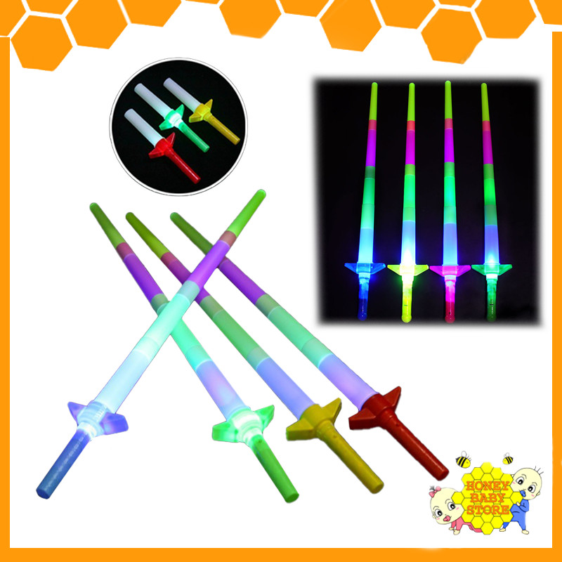 LED Glow Stick Telescopic Glitter Glow Stick LED Glow Sword Children ...