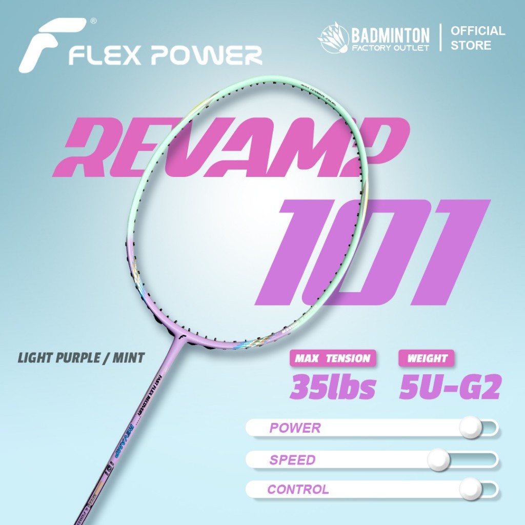 FLEX POWER Revamp 101 Badminton Racket | Exclusive Model | 5UG2 | Max ...