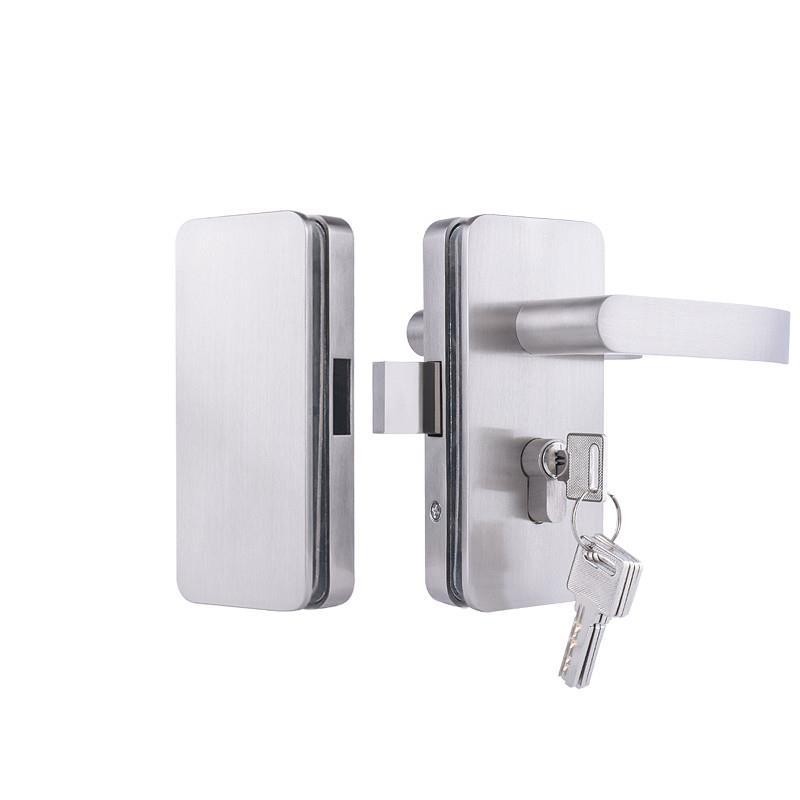 Office Partition Frameless Glass Door Handle Lock with Handle Sliding ...