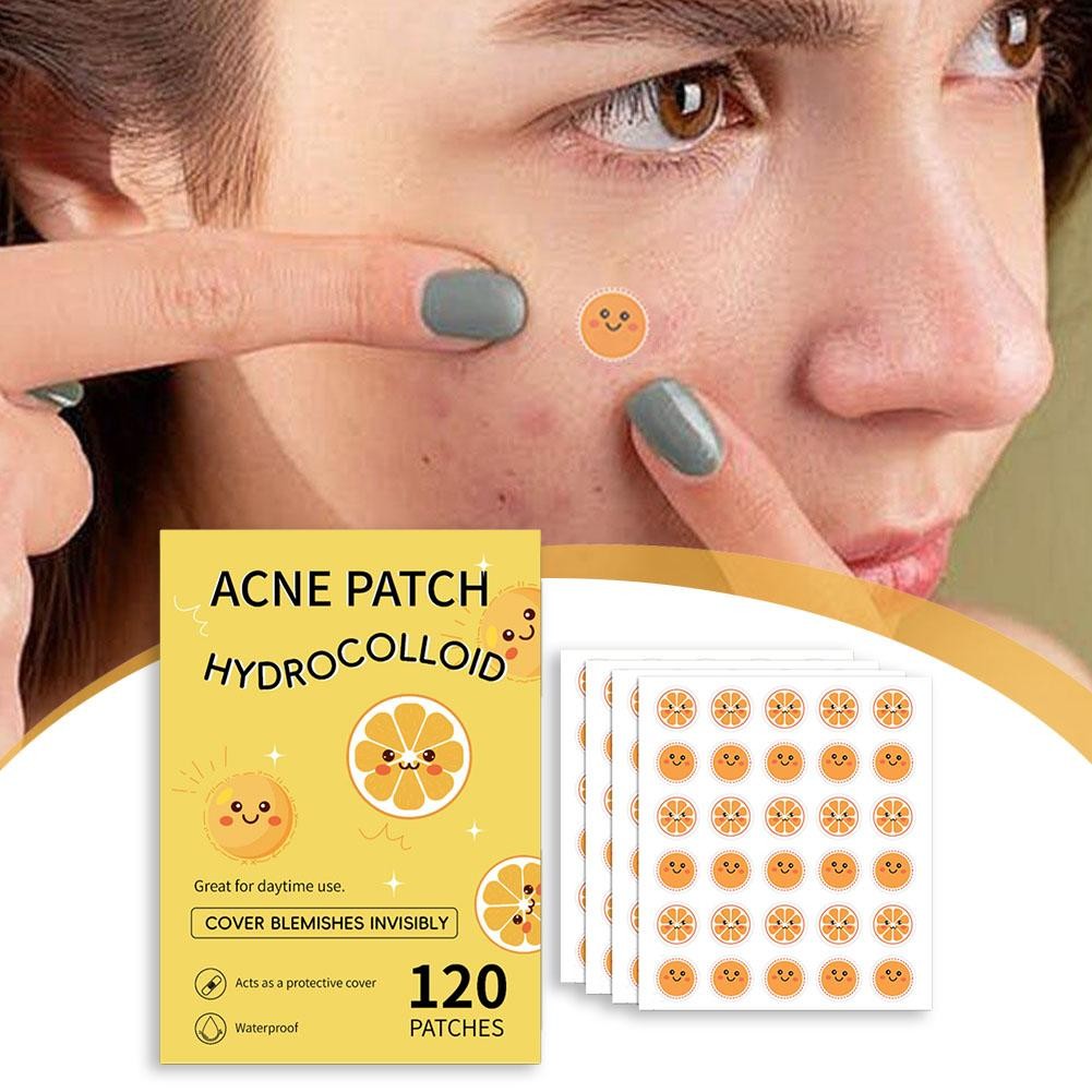 Set Cartoon Acne Patch Hydrocolloid Orange Acne Patches Pimples A5q6 ...