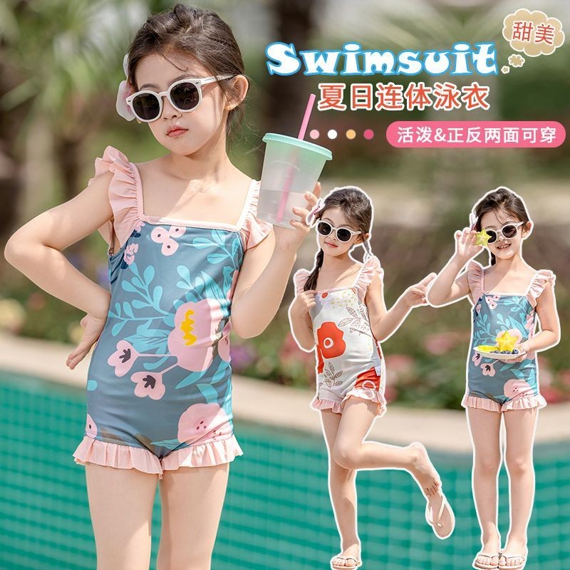 ** High-value Swimsuit Girls 2024 New Big Kids Dopamine Jumpsuit Hot ...