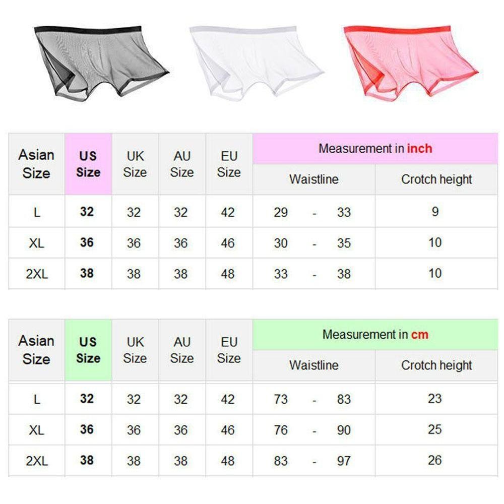 ARREBUL Men's Underwear, Briefs Bulge Ice Silk Transparent Boxers ...