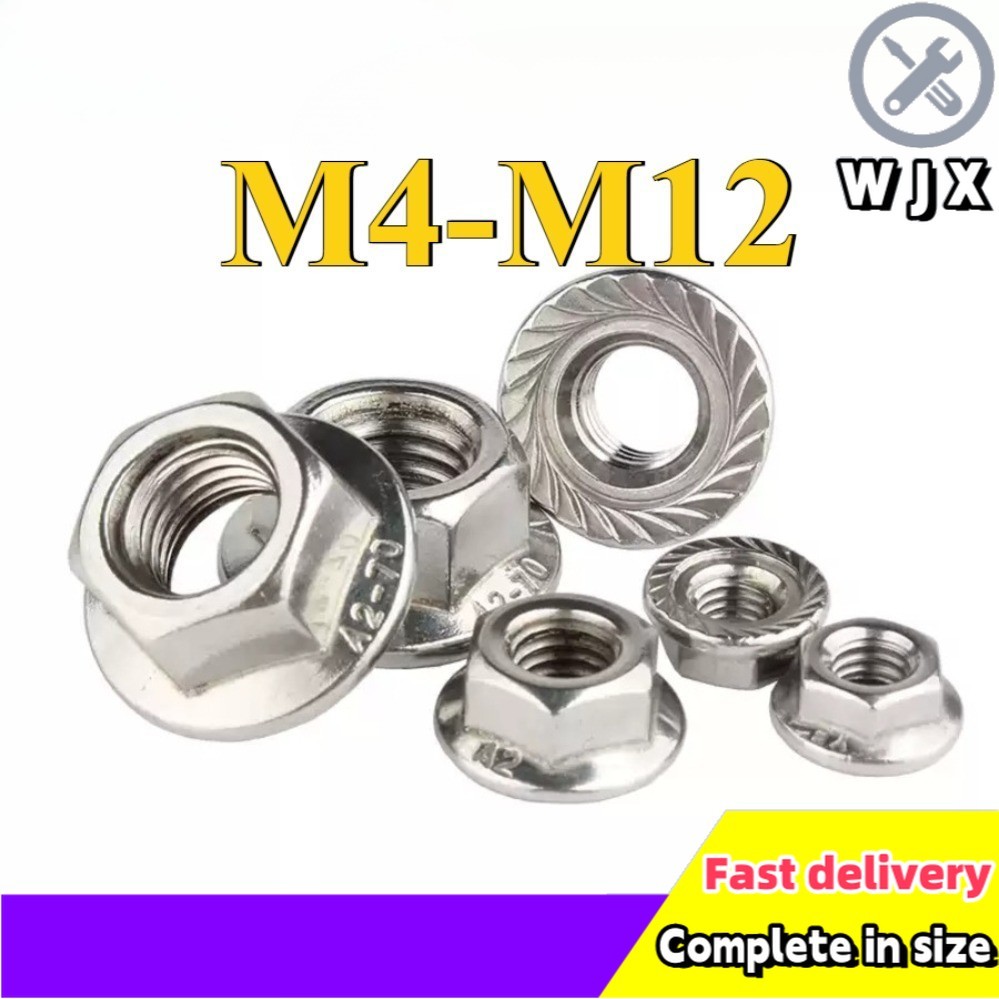 Benang terbalik Flange Nut with Serration/Stainless Steel 304 Hexagon ...
