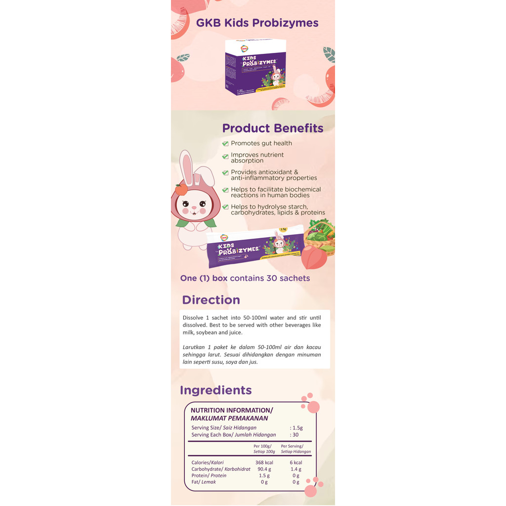 GKB Kid Probizymes 30s | Supports Kids Proper Digestive Health | Shopee ...