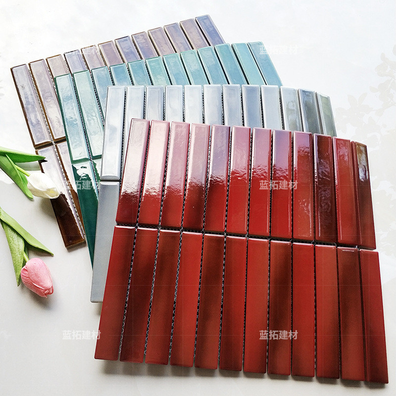 Mozek Seramik Kecerunan Minimalis Jalur Panjang Jubin Bar Kaunter ...