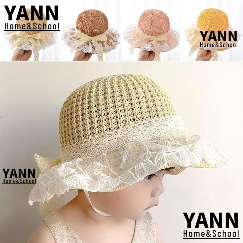 YANN Kids Sun Hats, Lace Up UV Protection Lace Straw Hat, Fashion ...