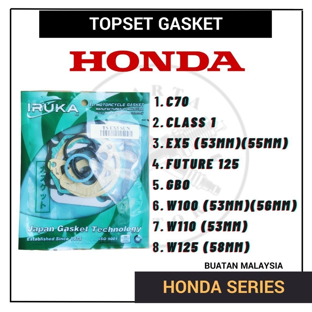 HONDA TOPSET GASKET TOP SET - C70 CLASS 1 EX5 53MM 55MM FUTURE 125 GBO ...
