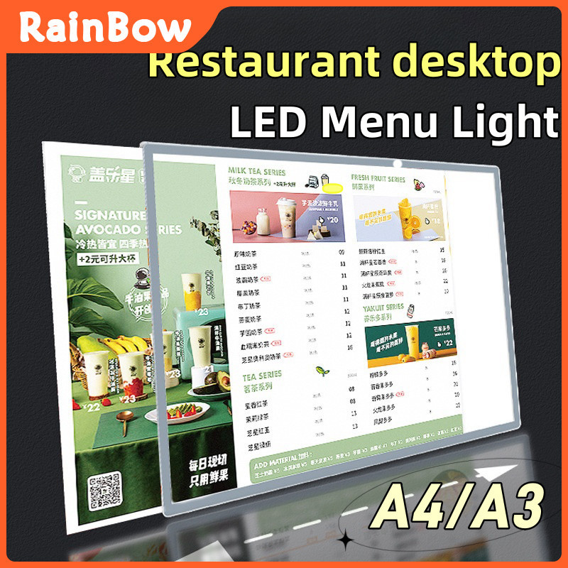 LED A4/A3 Restaurant desktop display billboard milk tea shop menu price ...