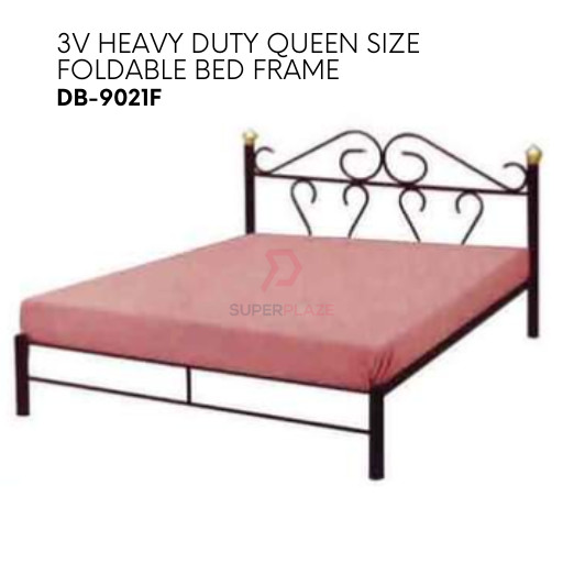 DB9021F Copper 3V Heavy Duty Queen Size Foldable Bed Frame Powder ...