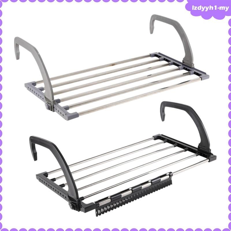 [JoyDIY] Balcony Railing Clothes Drying Rack Foldable Clothes Hanger ...