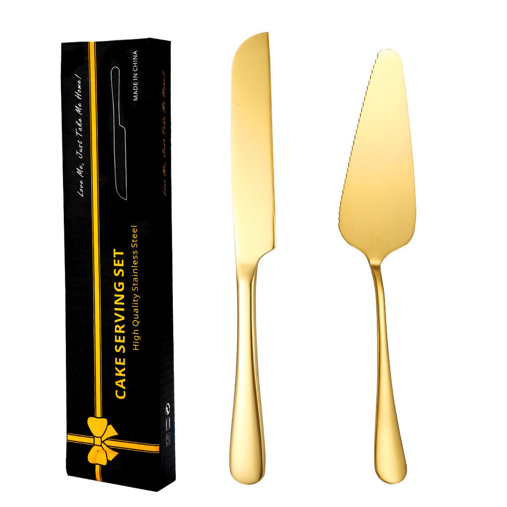 Oukeai Stainless Steel Cake Knife Shovel 2-Piece Set Wedding Party ...