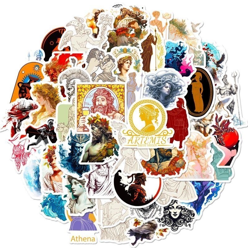 50pcs Greek Mythology Figure Cartoon Deities Graffiti Stickers ...