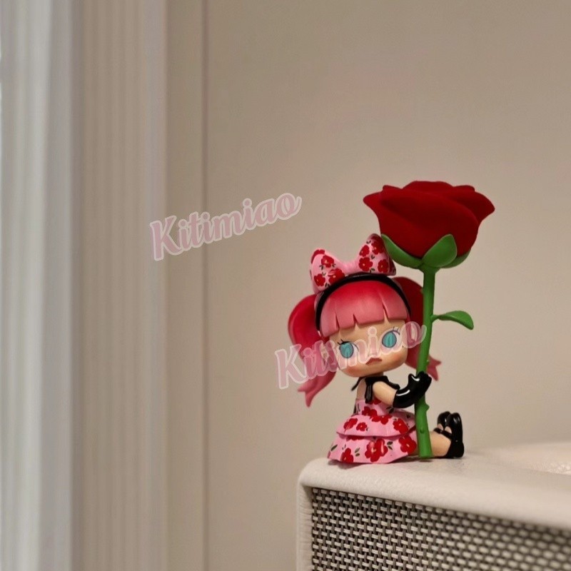 Kitimiao [Authentic] POPMART Molly Flower Moment Illusion Series Red Rose Little Devil Rose ...