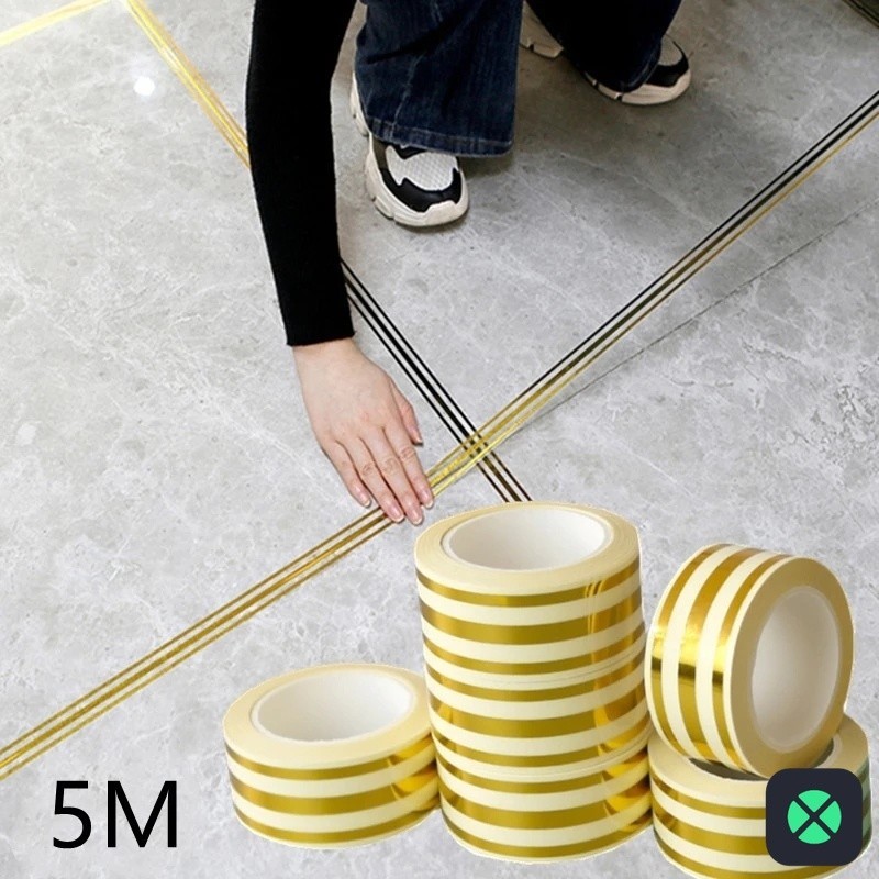1F 1 Roll of 5M Ceramic Tile Gap/Gold Mildew-Proof Self-Adhesive Gap ...