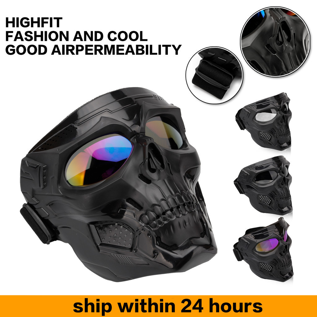 Motocross Skulls Mask Tactical Airsoft Masks Paintball Protective CS ...