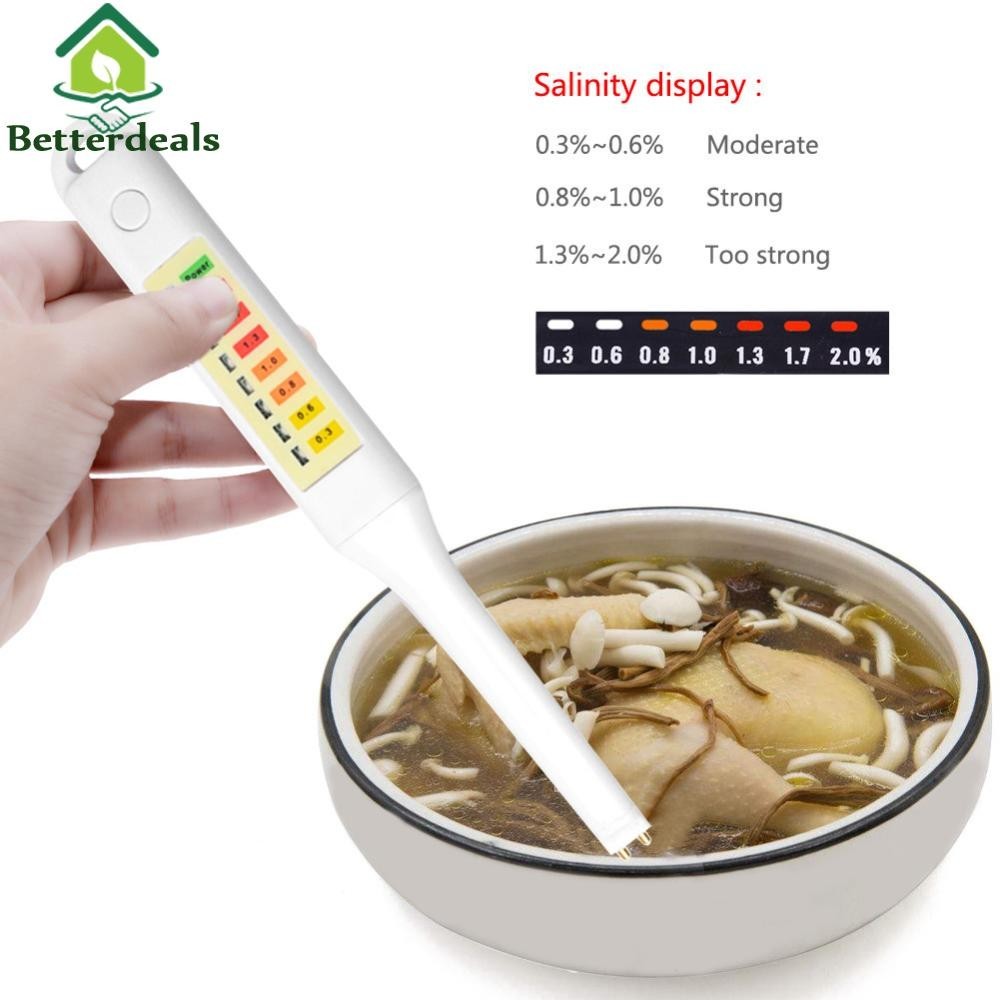 Electronic Food Salinity Tester Pen LED Indicator Salt Concentration ...