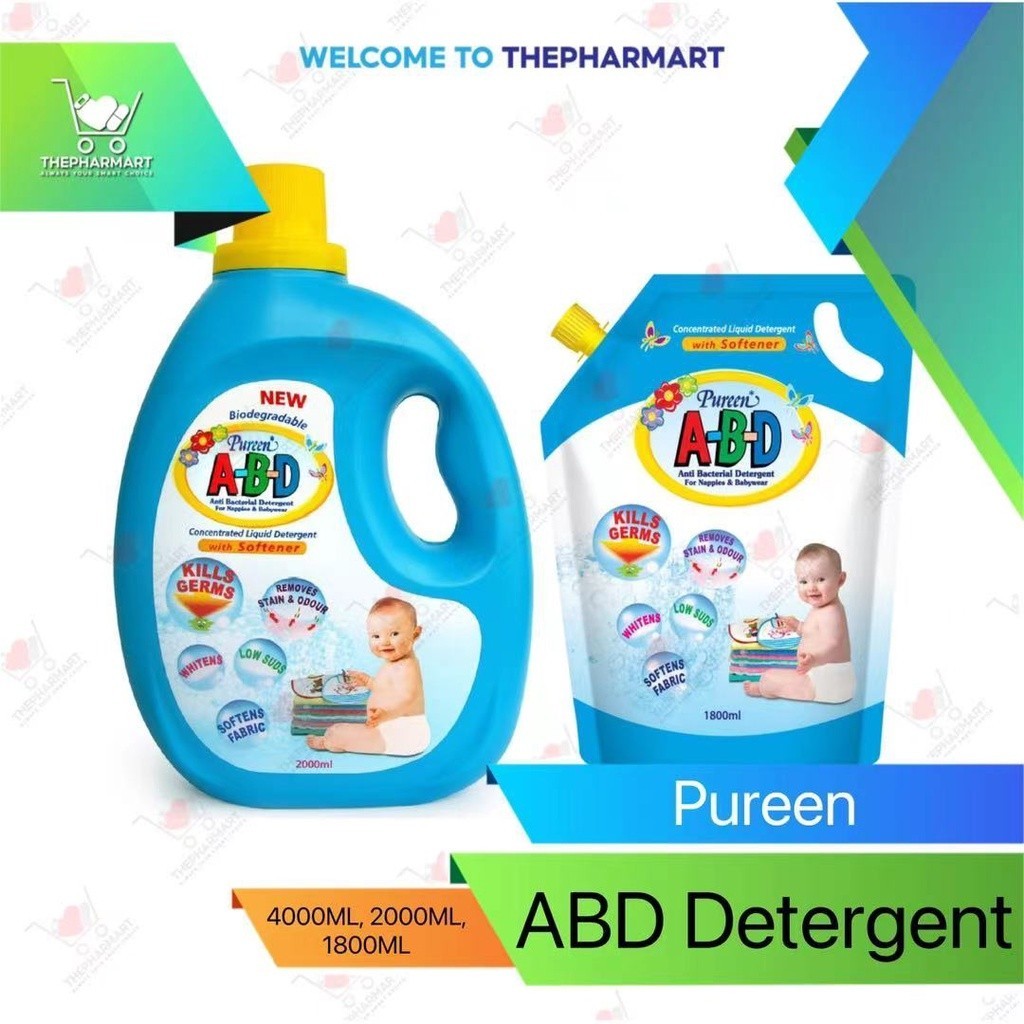 Pureen ABD Antibacterial Liquid Laundry Detergent ( 1000ml / 2000ml ...