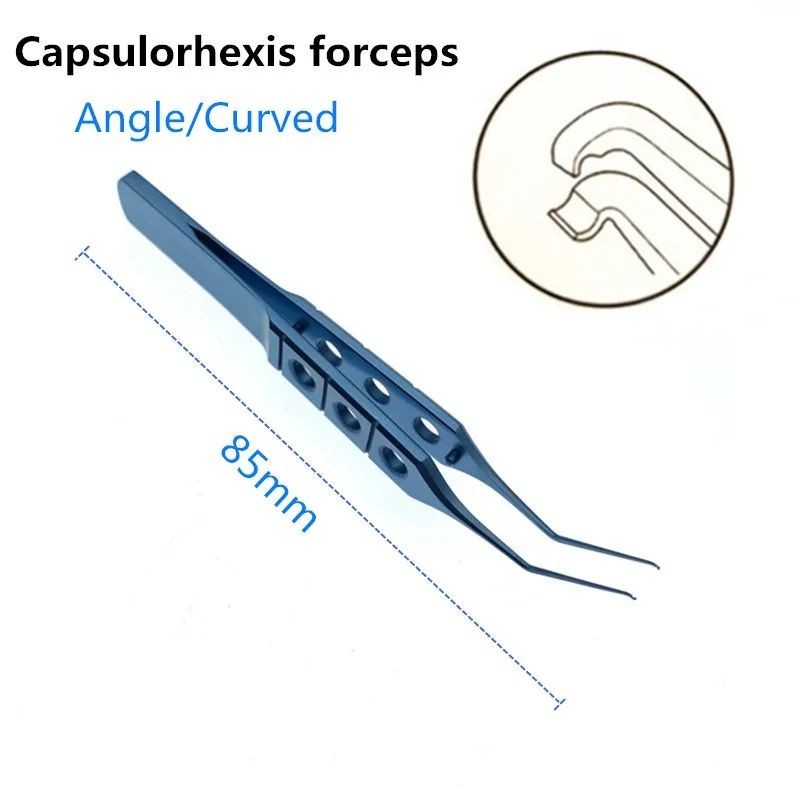 Titanium Blomberg Pierse Capsulorhexis Forceps Angle/ curved 85mm long ...