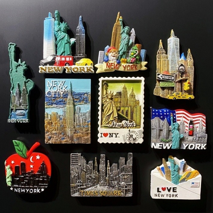 New York, USA Fridge Magnets Tourist Souvenir Refrigerator Stickers ...
