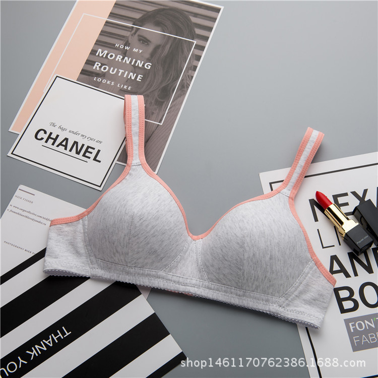 Simple Casual New Style Wireless Breathable Top-supporting Bra Pure ...