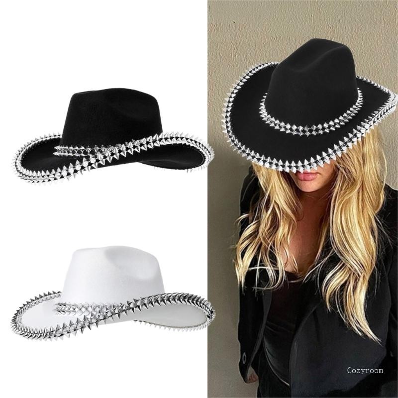 Crazy Cowgirl Hat Flickering Cowboy Hats Studded Rivets for Music ...