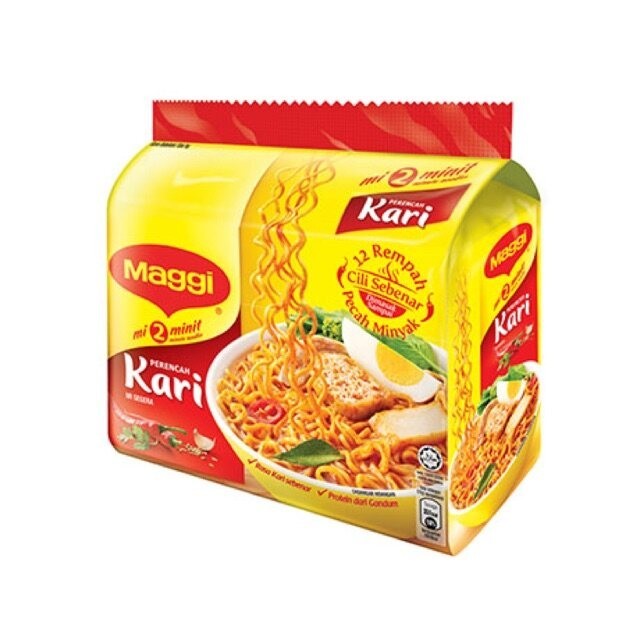 Maggi Mee Instant Noodles Curry | Maggi Mi Segera Kari (5 Packs x 79g) | Shopee Malaysia