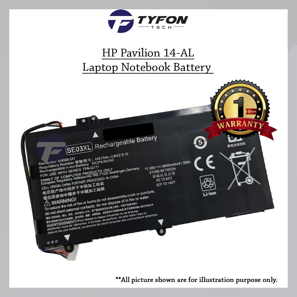 HP Pavilion 14-AL Laptop Notebook Battery OEM SE03XL | Shopee Malaysia