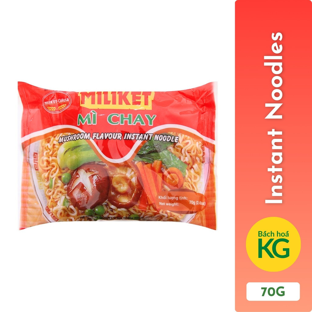 Miliket vegetarian noodles 70g pack - Mì chay Miliket gói 70g | Shopee ...