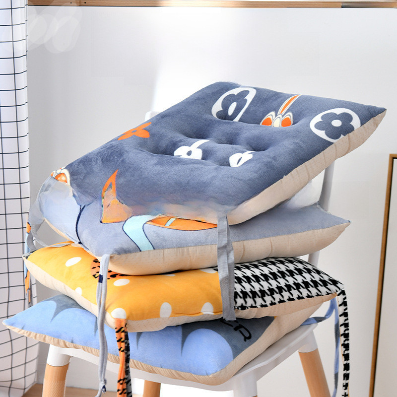 Spot Goods#Seat Cushion Cushion College Student Milk Fiber Thick Bench ...