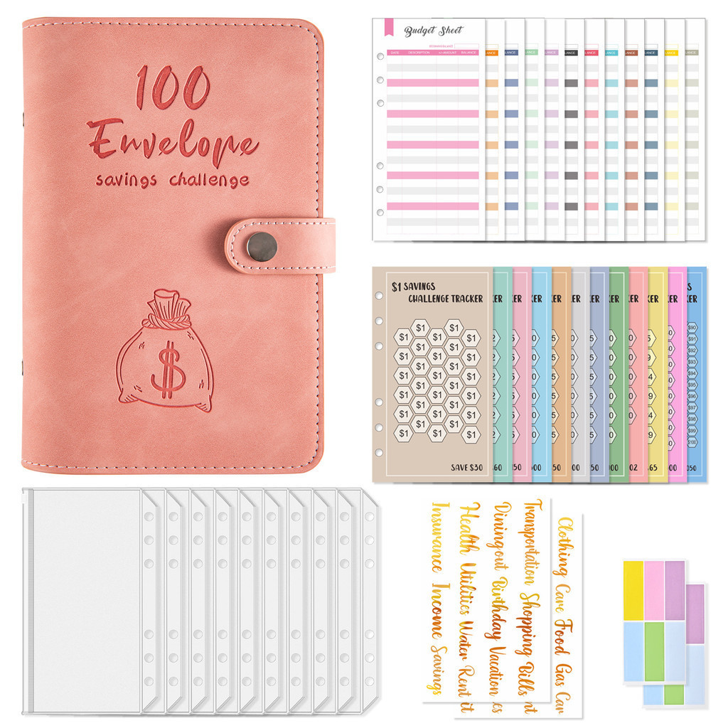 A6 100 Day Envelope Savings Challenge Money Budget Plan Loose-leaf ...