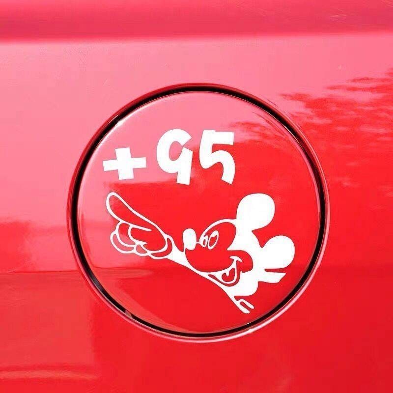 Mickey Cartoon Fuel Tank Cap Sticker Please Add 92 95 98 Sticker ...
