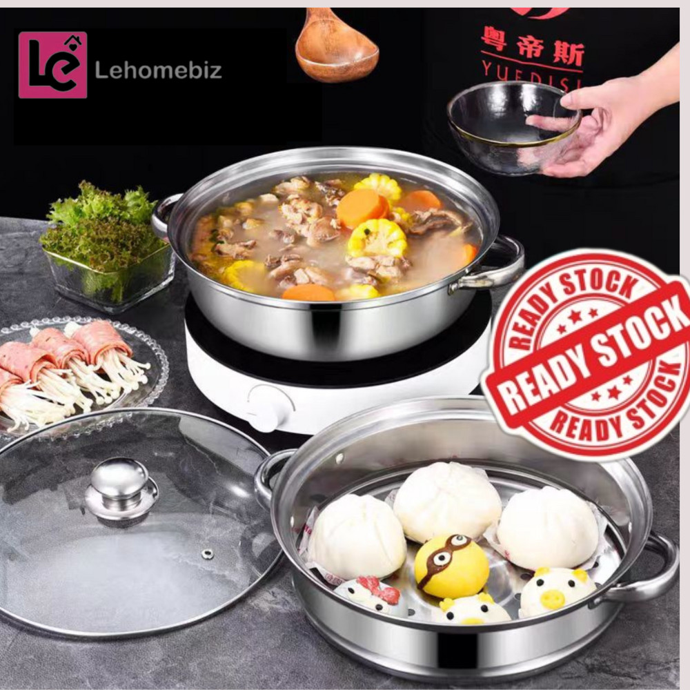 Stainless Steel Stack and Steam Pot Set - and Lid,Steamer Saucepot ...